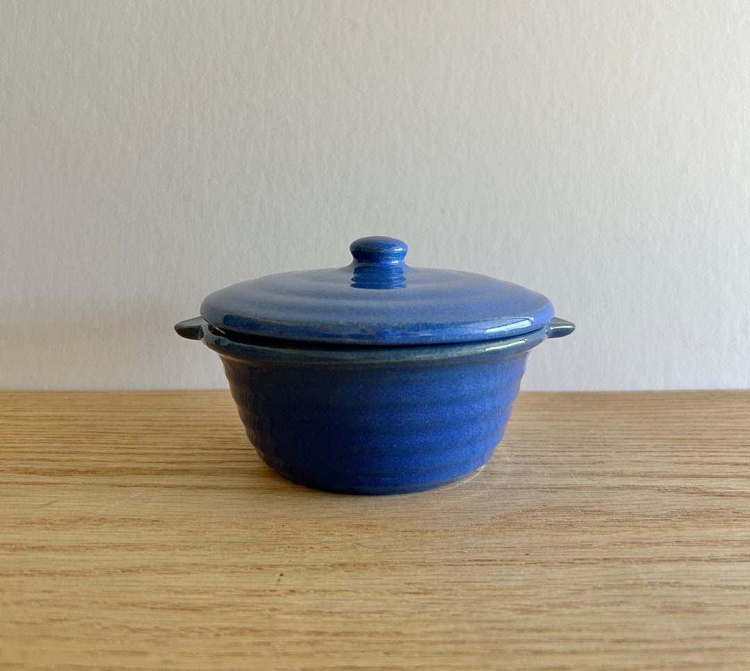 Bauer Los Angeles Pottery Cobalt Blue Ringware Individual Casserole ...