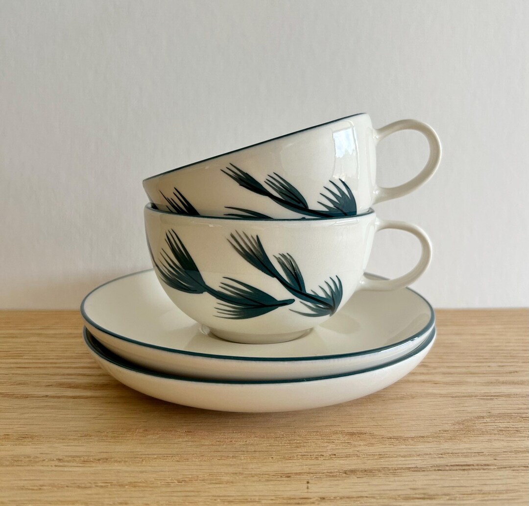 Blue Spruce Winfield Pottery From California Cup and Saucer Set of 2 - Etsy