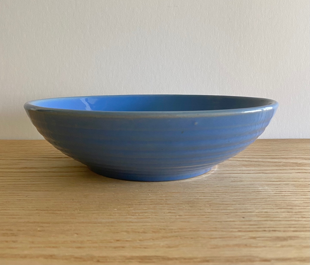 Bauer Los Angeles Ring Ware Pottery Blue Salad Bowl - Etsy