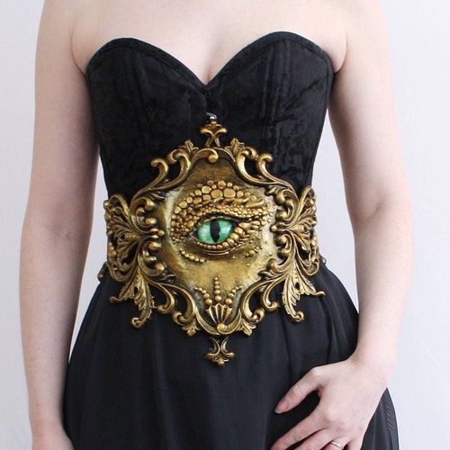 Gold Filigree Latex Belt Metallic Rubber Steampunk Gothic | Etsy