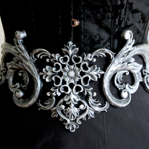Silver Filigree Metallic Rubber Belt Steampunk Gothic Fairy - Etsy
