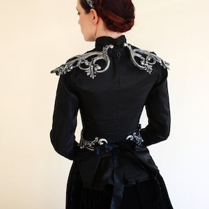 Silver Filigree Metallic Rubber Latex Ornate Collar Shoulder Armour ...