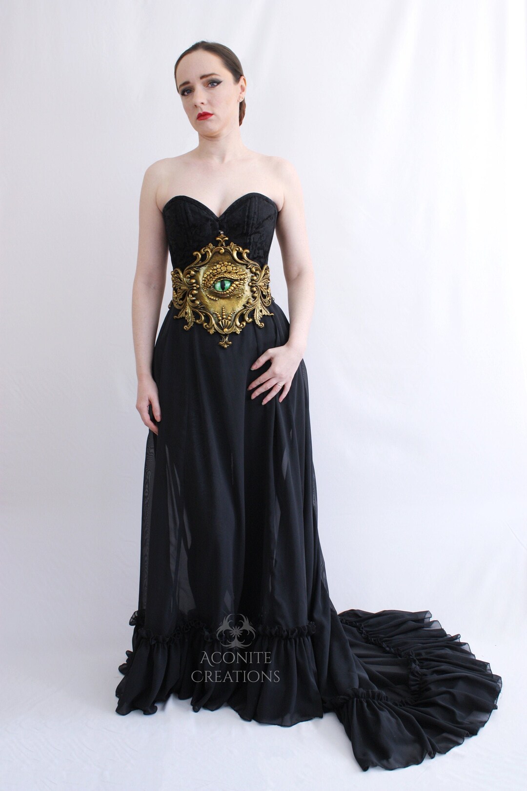 Gold 'oculus Draconis' Filigree Belt Ornate Baroque Dragon Eye Metallic ...