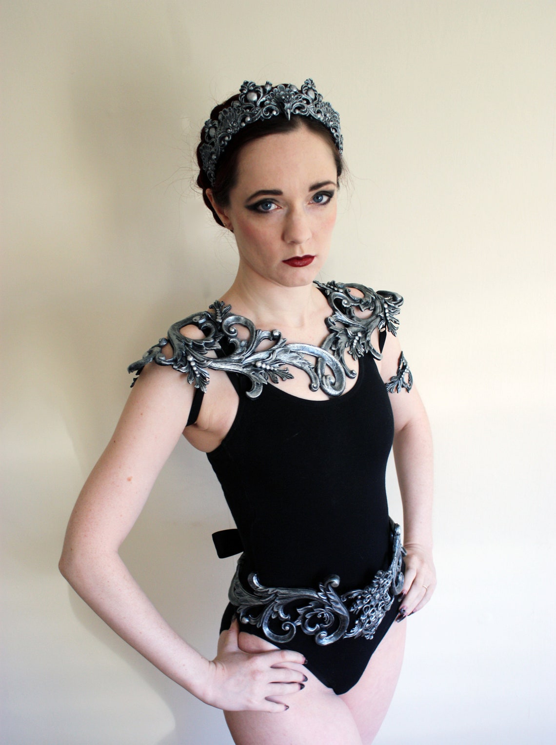 Silver Filigree Metallic Rubber Latex Ornate Collar Shoulder - Etsy