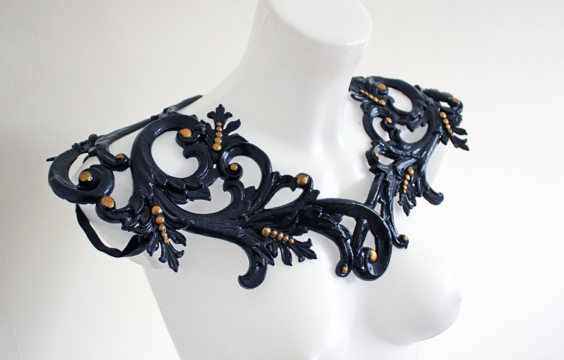Black Filigree Rubber Latex Wrought Iron Ornate Collar | Etsy