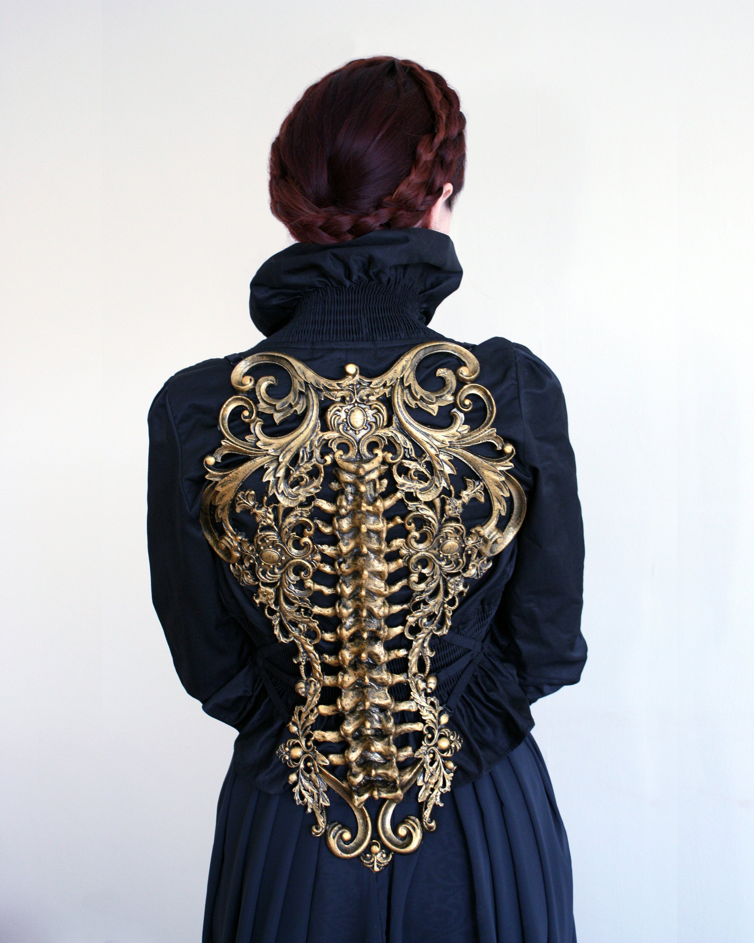 Gold Spine Metallic Latex Rubber Filigree Back Piece Armour Harness ...