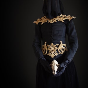 Ivory Bone Filigree Rubber Latex Ornate Collar Shoulder Armour Gothic ...