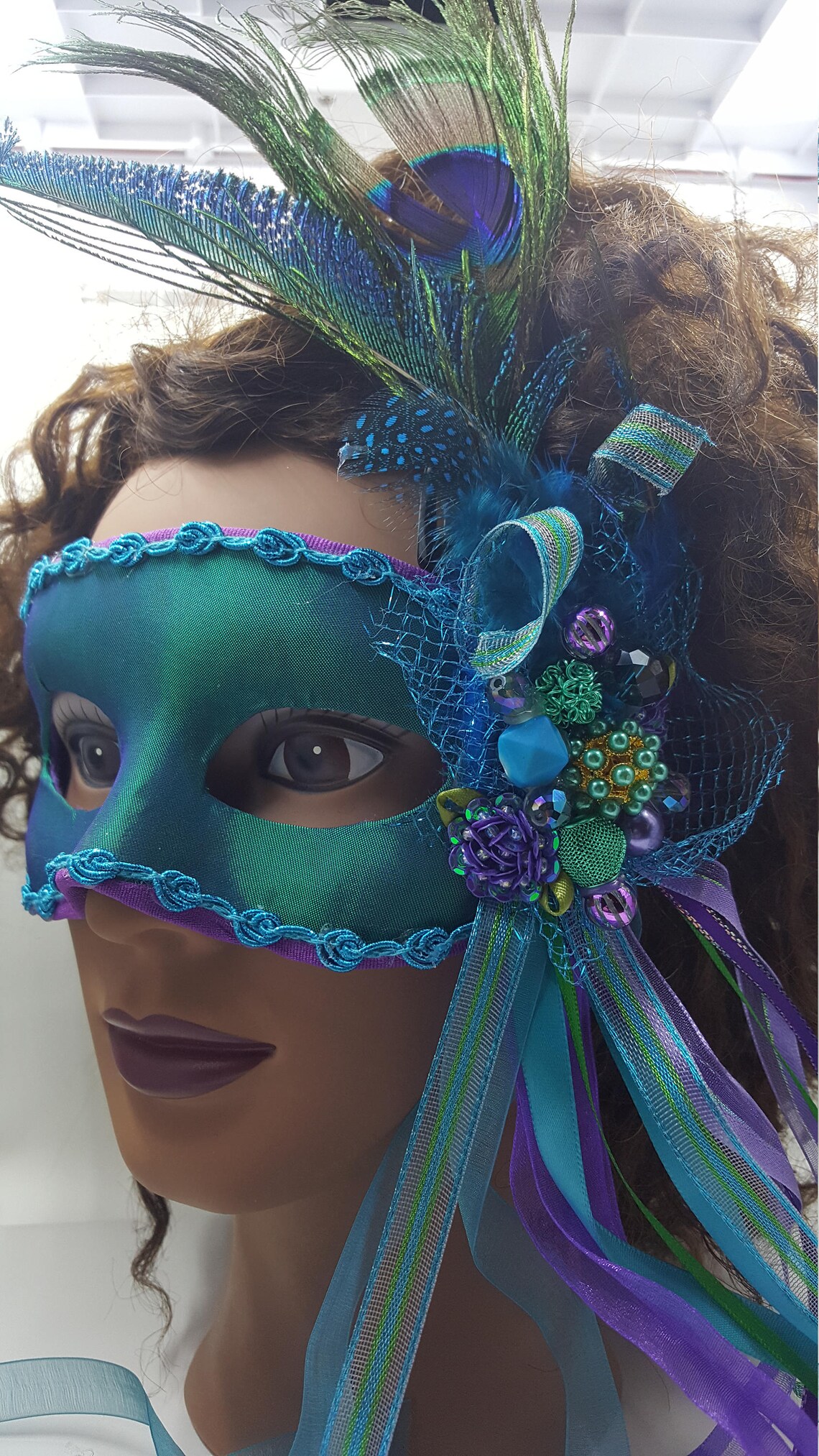 Peacock Masquerade Mask.wearable Soft Inside, Fun, Wedding Party, EASY ...