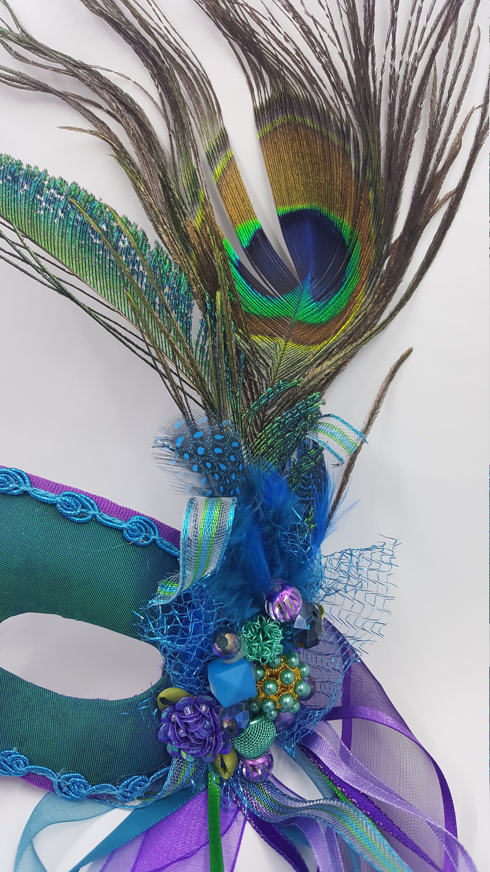 Peacock Masquerade Mask.wearable Soft Inside, Fun, Wedding Party, EASY ...