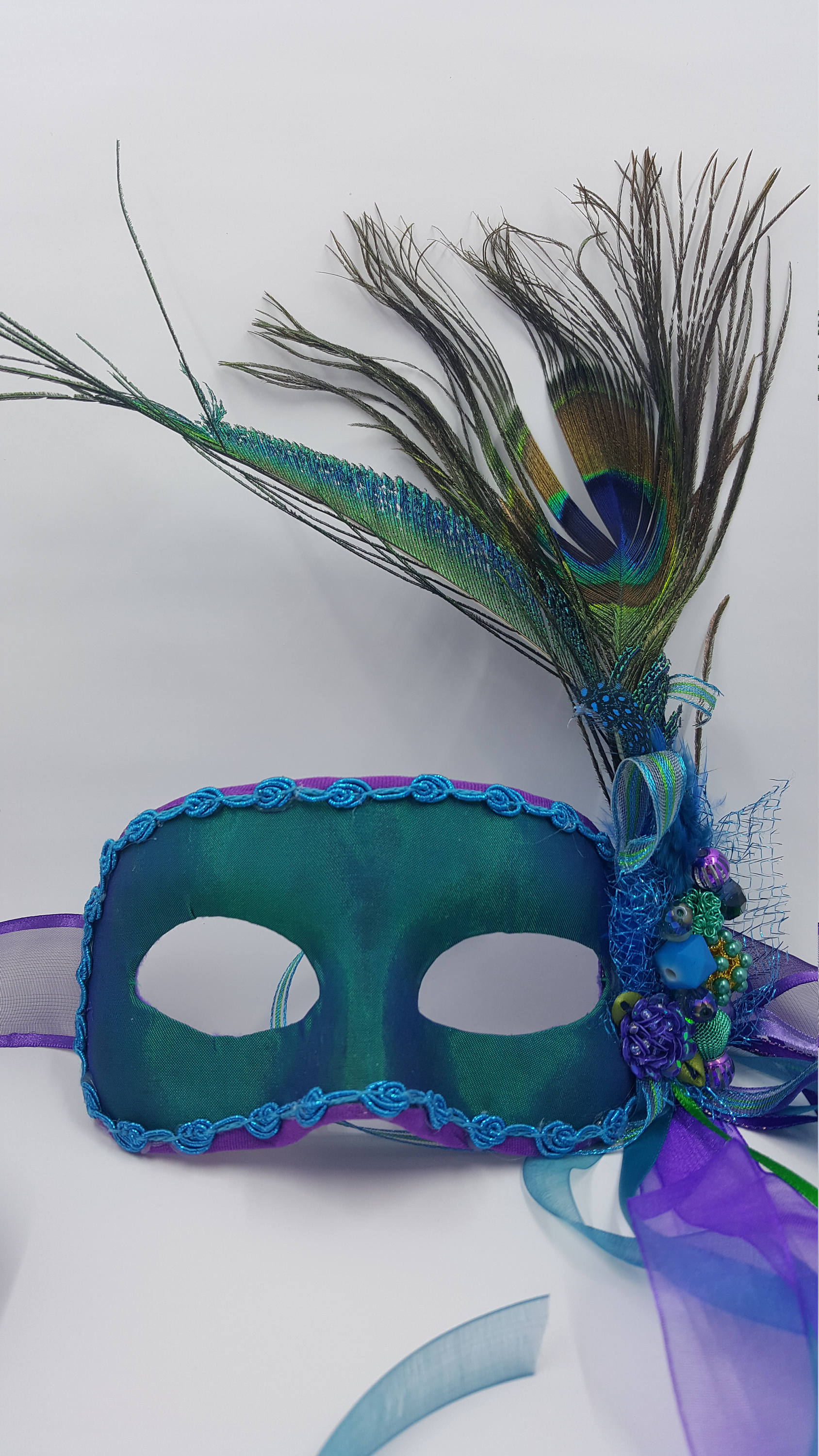 Peacock Masquerade Mask.WEARABLE Soft inside fun wedding | Etsy