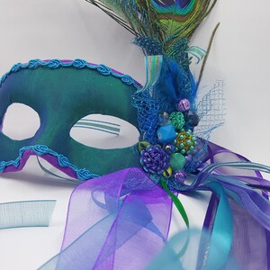 Peacock Masquerade Mask.wearable!! Soft Inside, Fun, Wedding Party ...