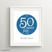 50th Decade Birthday Card, Blue and Pink, 50 is More Fun! Digital Files ...