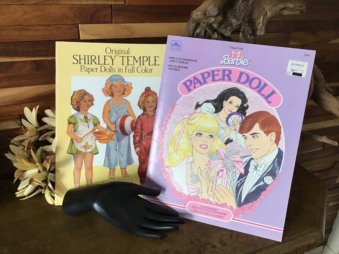 Barbie Ken Whitney and Shirley Temple 2 Books Paper Dolls Books Cut-out ...