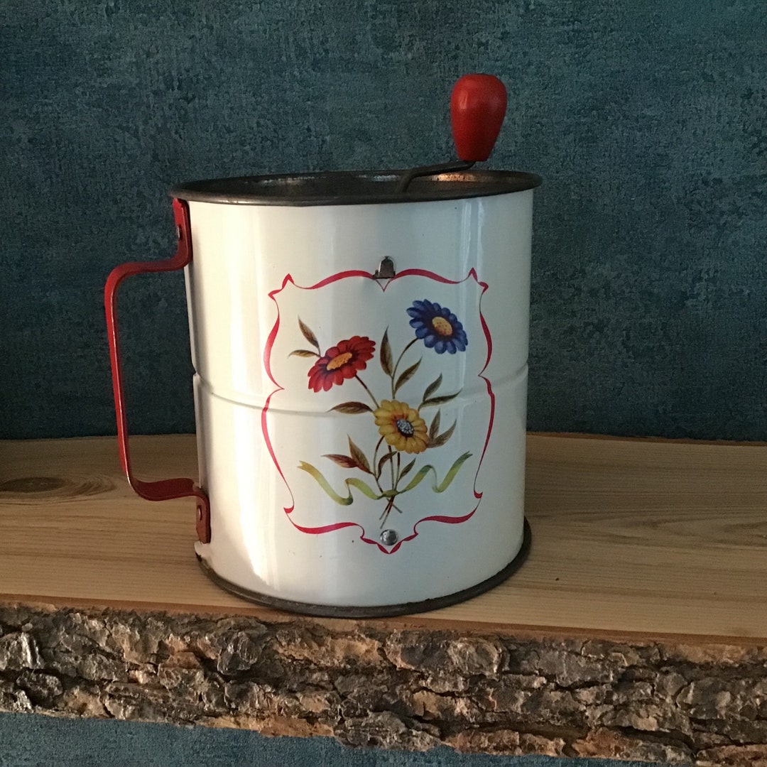 Flour Sieve Flour SIEVE Red Rare ANDROCK TRIPLE Sifter Vintage ...