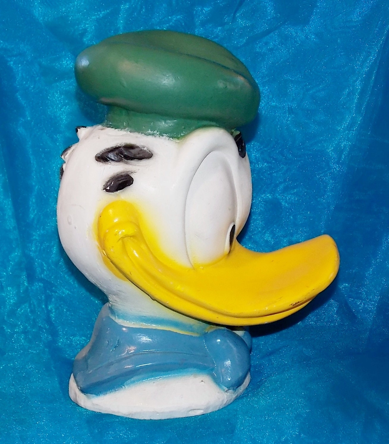 Donald Duck Head Bust Coin Bank HUGE Chalkware/Plaster Figural | Etsy