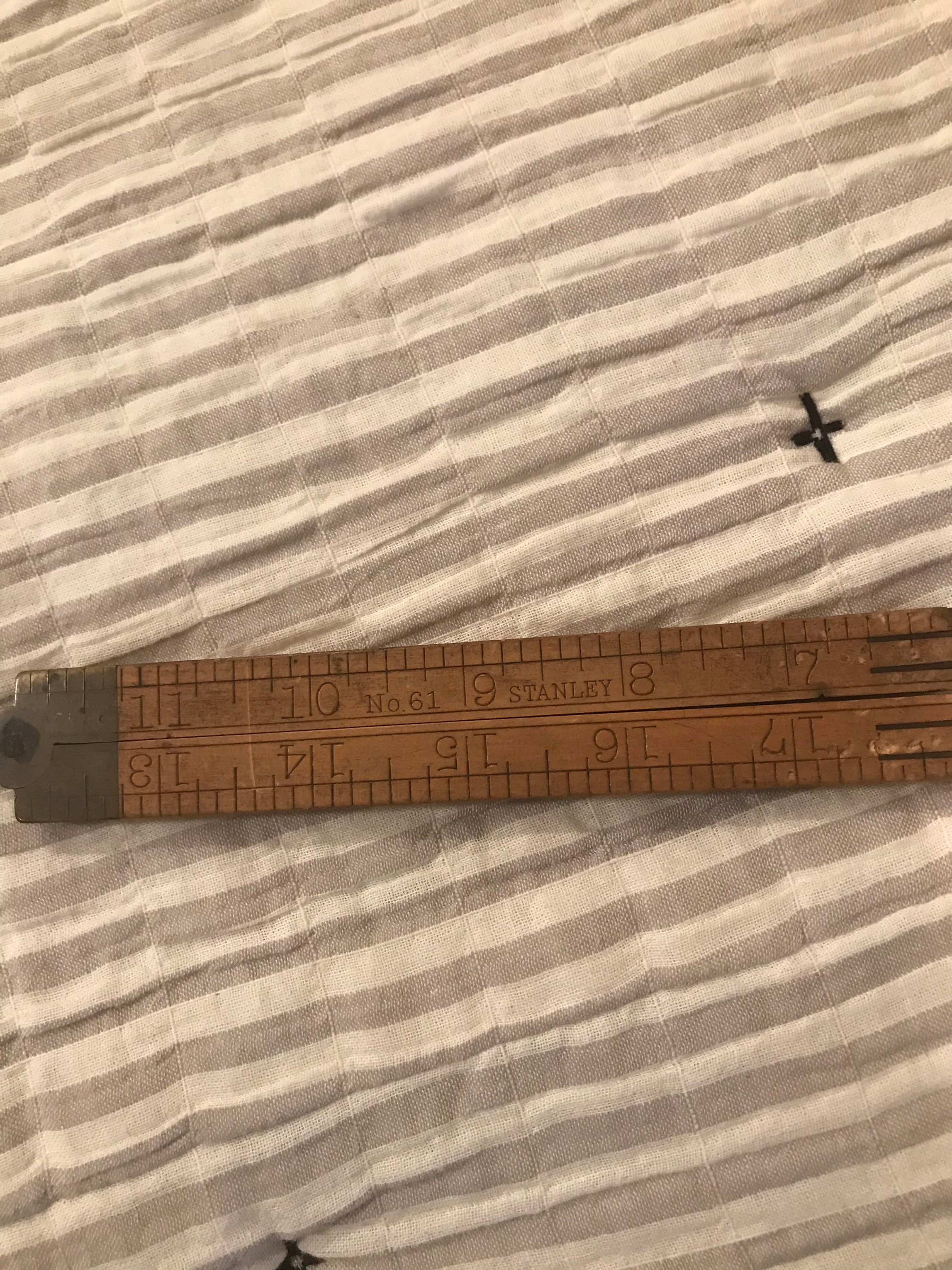 Vintage Boxwood and Brass Folding Ruler - Etsy