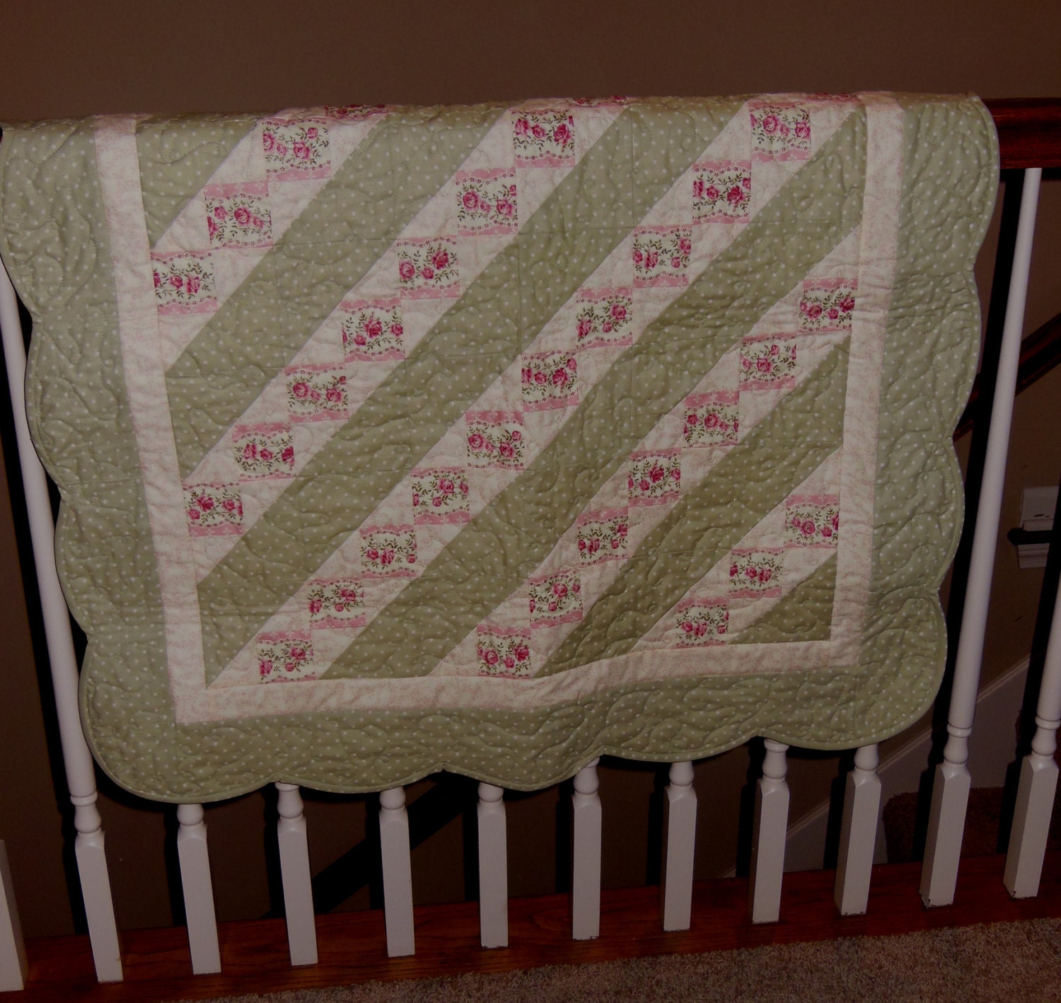Shabby Chic Baby Girl Quilt | Baby Girl Bedding | Shabby Chic Nursery ...