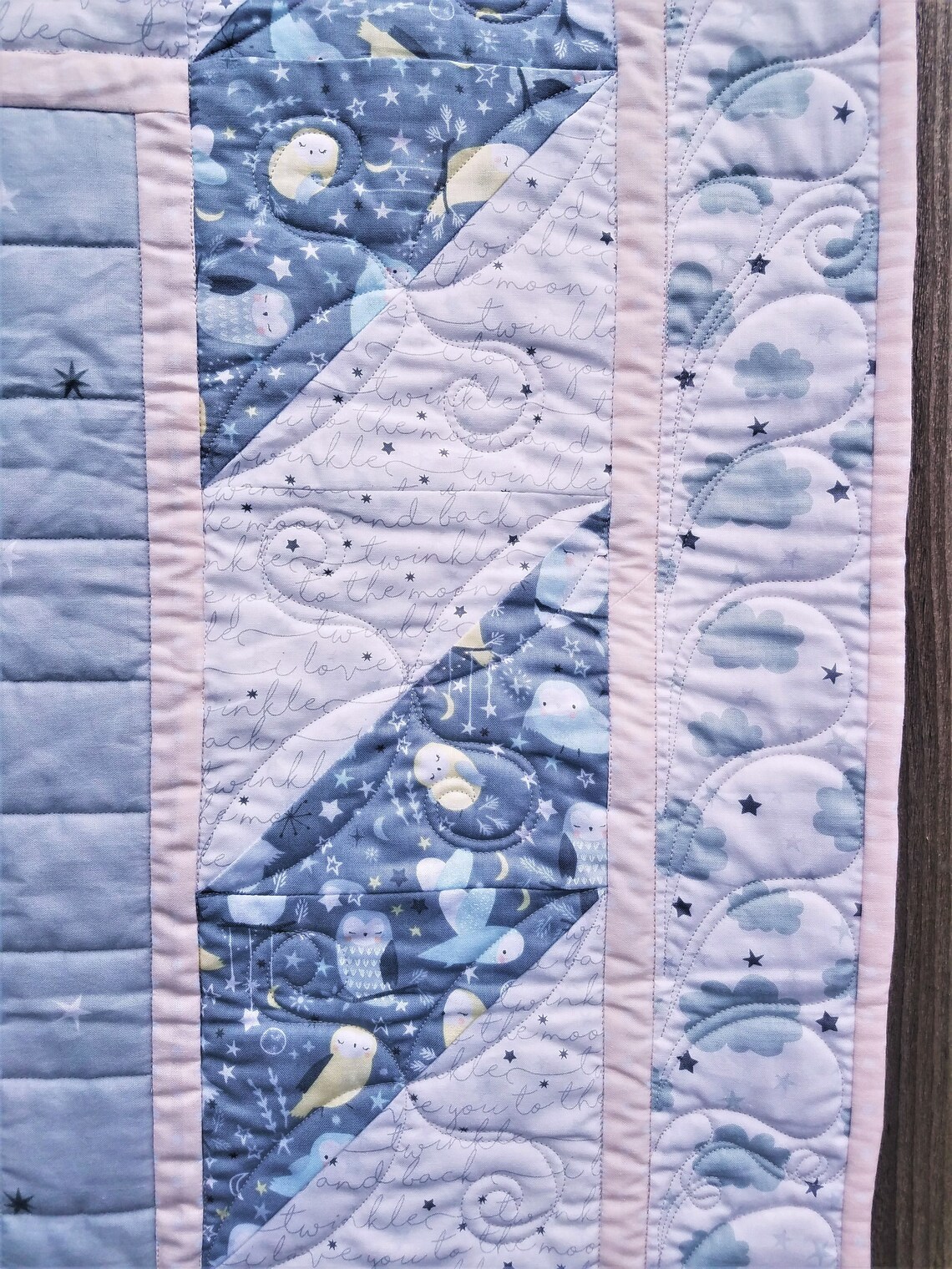 Love You to the Moon Baby Quilt Love You Bedding Love You Decor Love ...