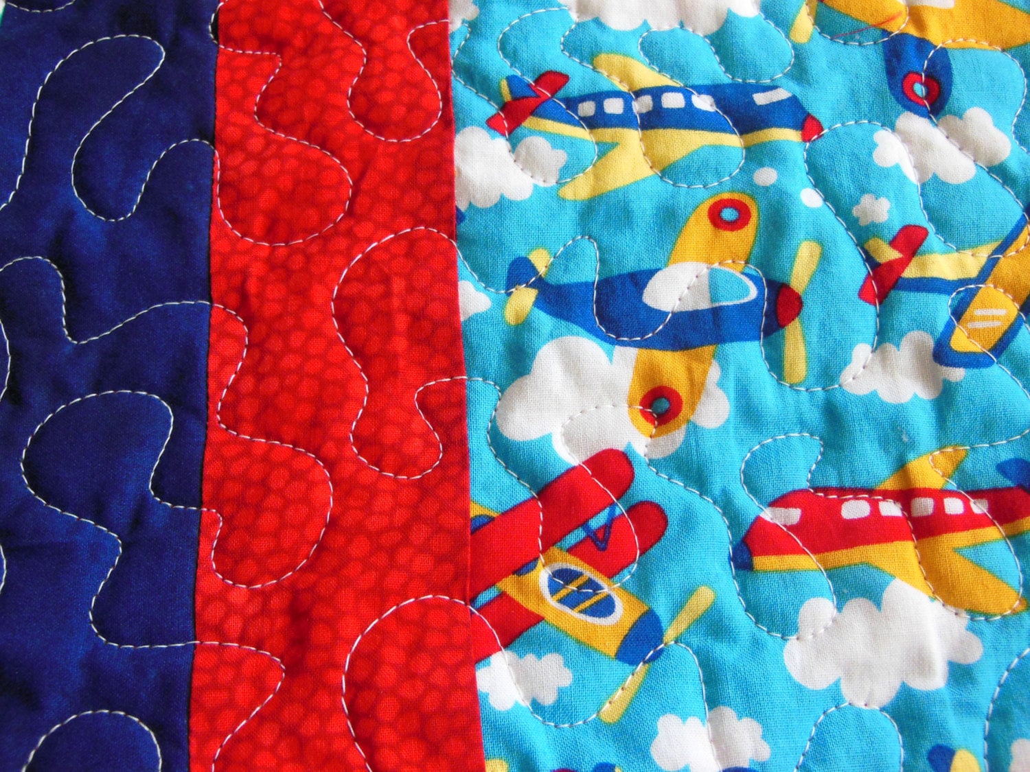 Airplane Baby Quilt | Airplane Nursery | Baby Boy Bedding | Boy Nursery ...