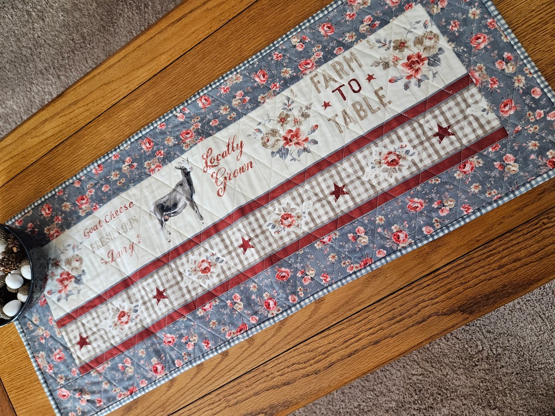 Farmhouse Table Runner | Reversible Table Runner | Farmhouse Linen ...