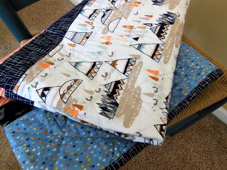 Teepee Boy Quilt | Teepee Nursery | Tribal Quilt | Baby Boy Quilt ...