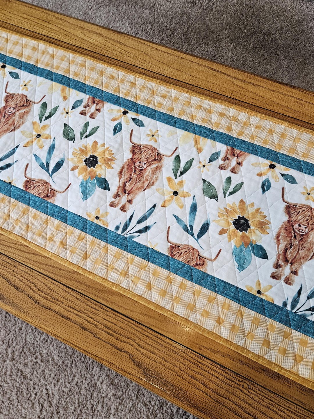 Highland Cow Table Runner | Farmhouse Table Runner | Farmhouse Kitchen ...