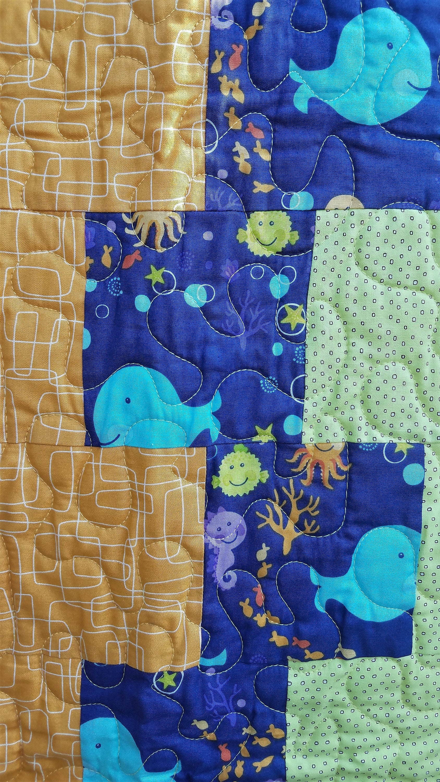 Baby Boy Fish Quilt Boy Fish Bedding Boy Fish Nursery Blue, Orange ...