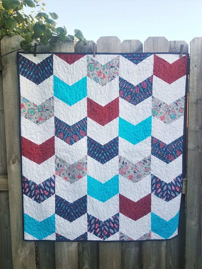 Modern Baby Quilt | Arrow Quilt | Nursery Bedding | Arrow Bedding ...