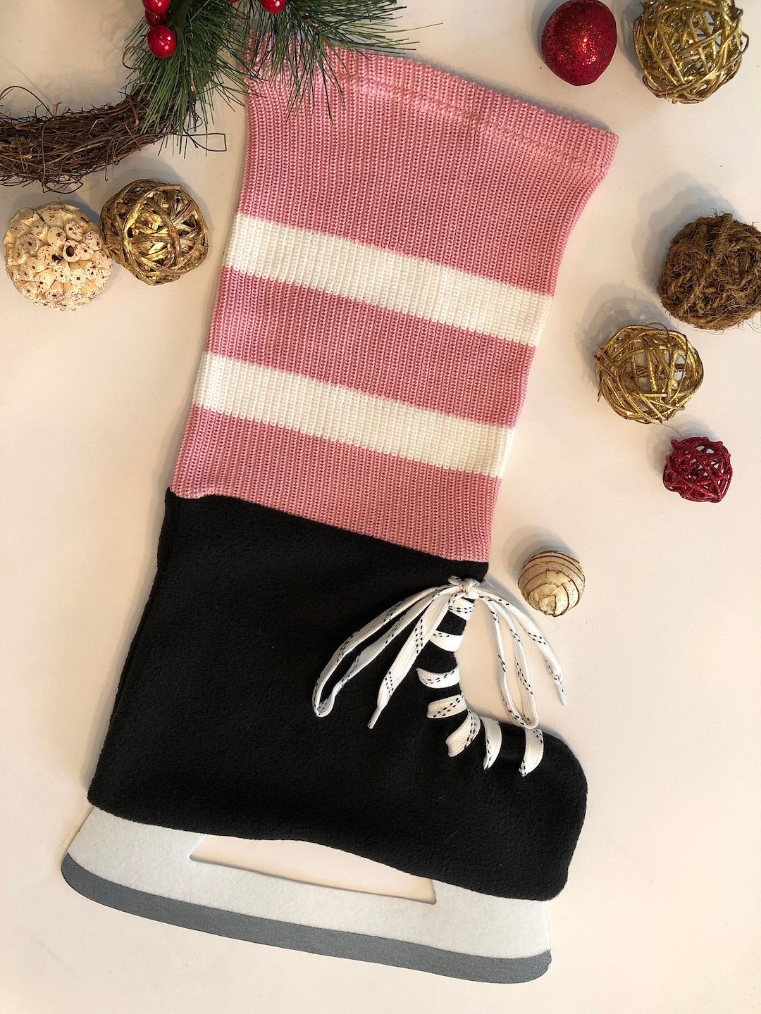 Pink Power! Hockey Skate Christmas Stocking by Hockeystockings.com ...