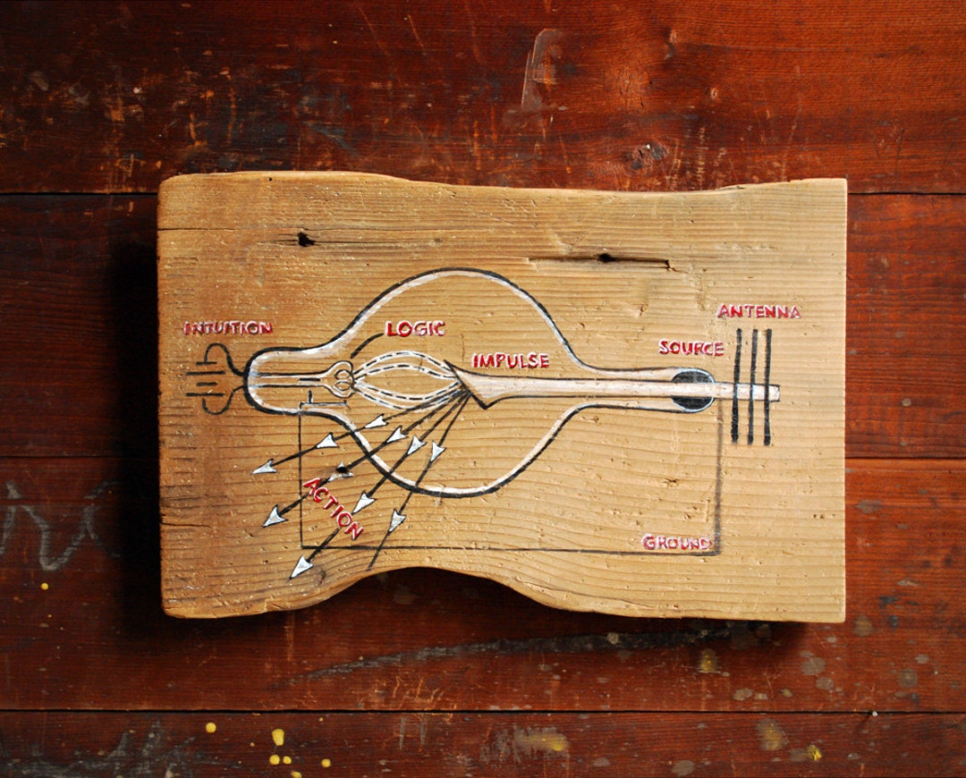 Action Ray Tube, Original Painting on Reclaimed Wood, Pseudo ...