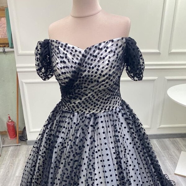 Polka Dot Prom Dress - Etsy