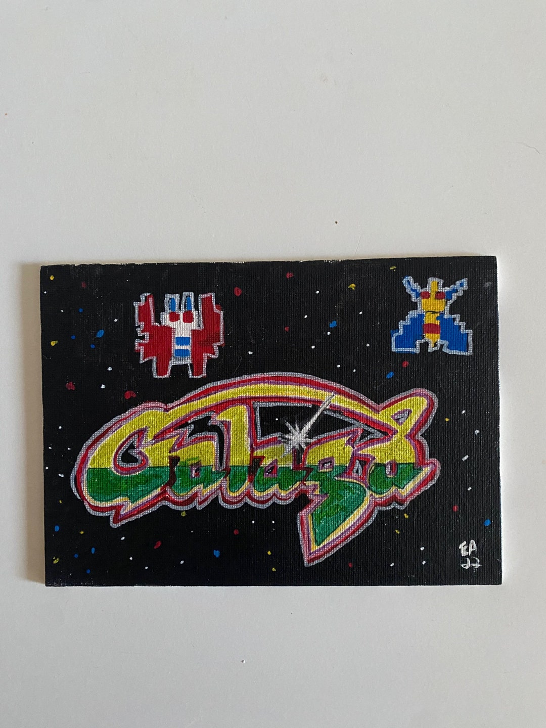 Nintendo Sega Galaga Arcade Painting on Canvas Board - Etsy