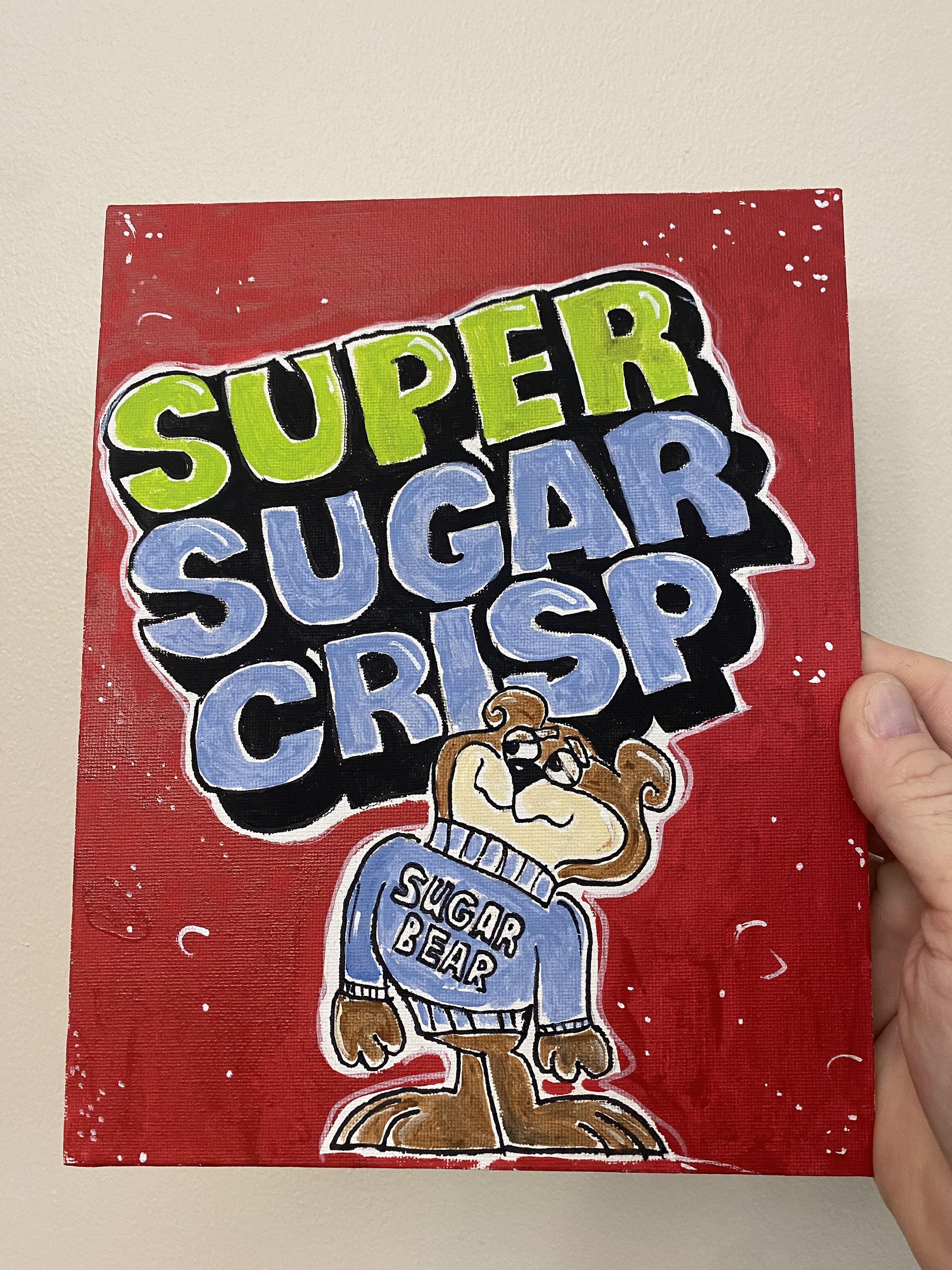 Vintage Super Sugar Crisp Cereal Box Painting - Etsy