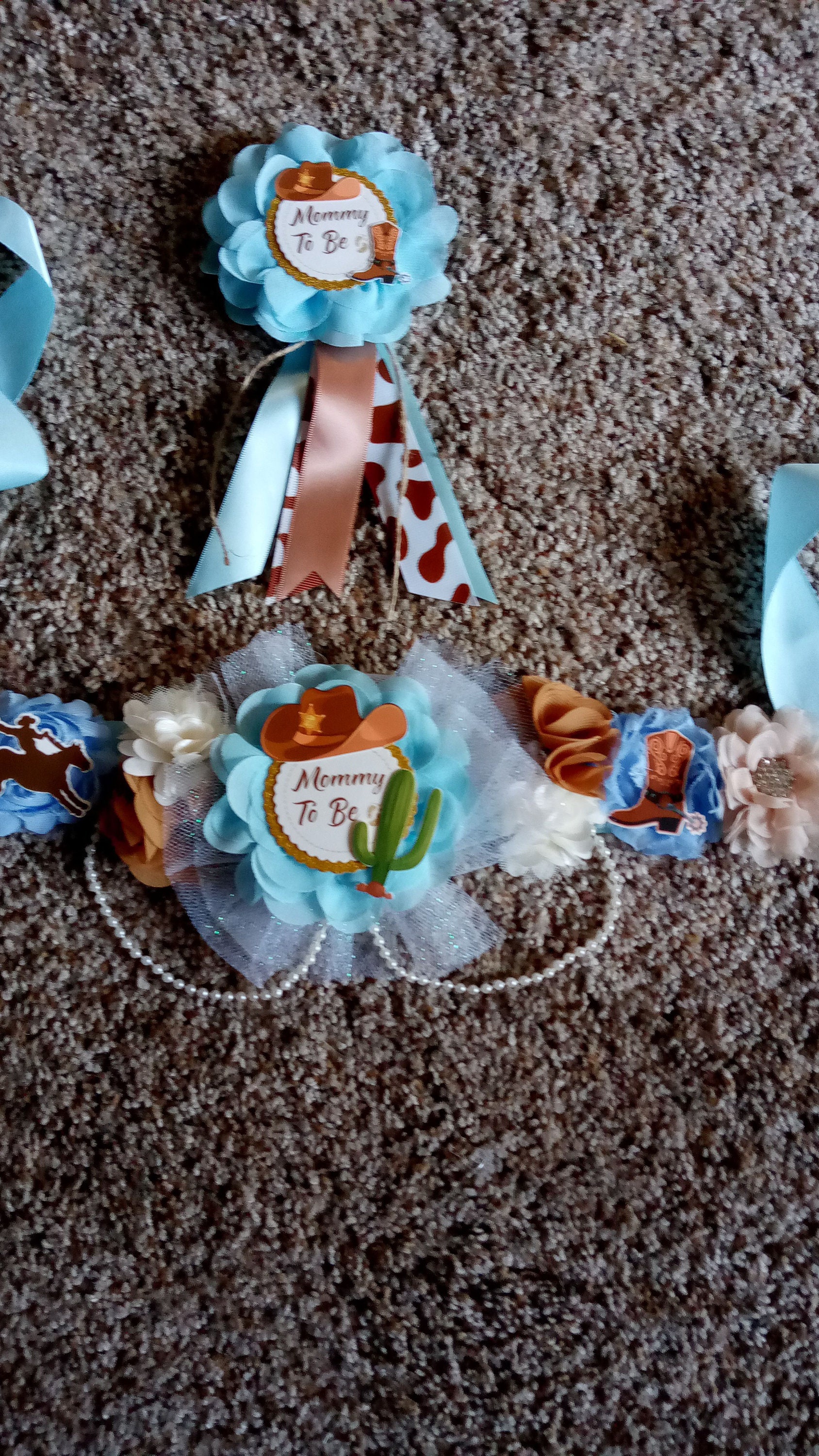Baby Shower Blue Cowboy Mommy to Be Sesh Belt and Corsage - Etsy