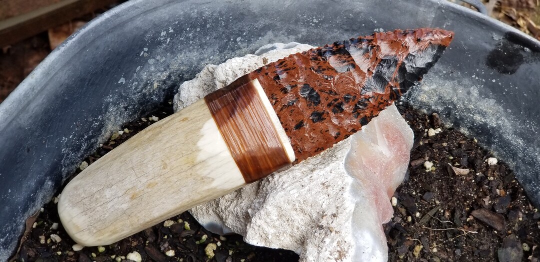 Daga de oboba de obsidiana cuchillo de piedra hecho a mano - Etsy España