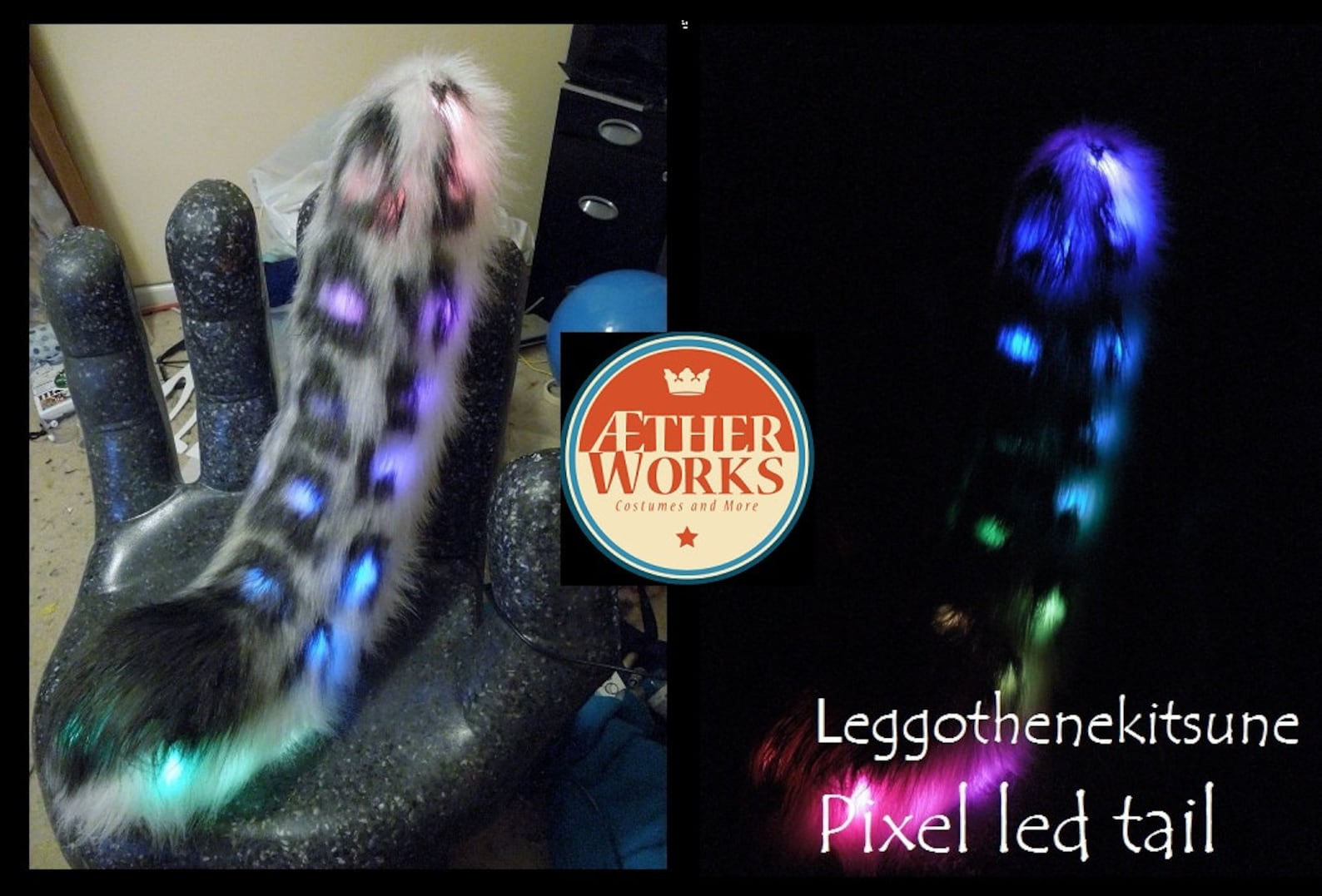 Custom Programmable Pixel Leopard Led Fursuit Tail, Fursuit Accessories ...