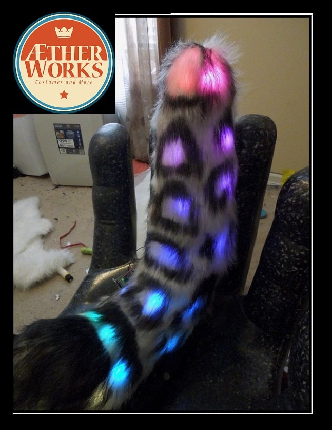 Custom Glowing Leopard Fursuit Tail: Programmable Pixel Leds, 36 Inch ...
