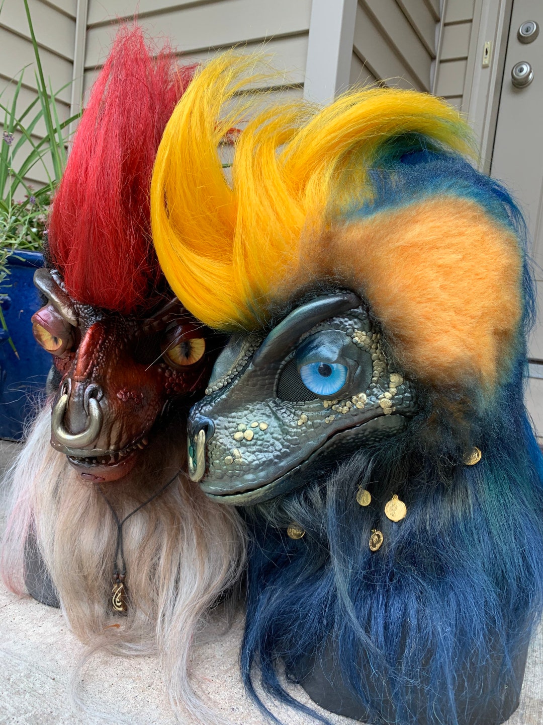 Custom Raptor Mask Fursuit Head or Partial, T-rex Dinosaur, Halloween ...