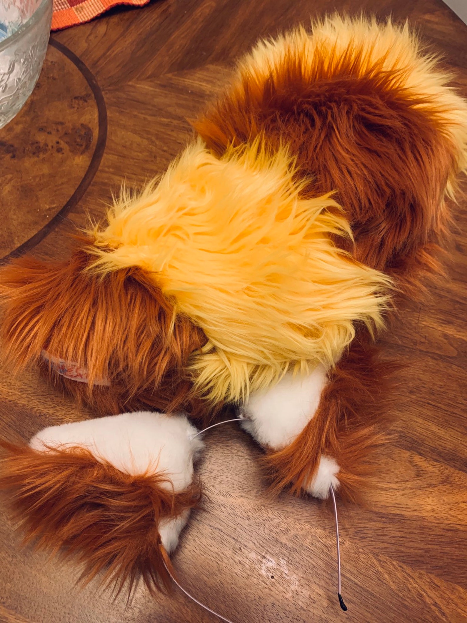 Angry Red Panda Fursuit Ears and Tail Cosplay Set Yellow and | Etsy