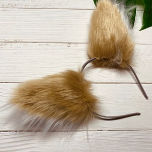 Beige Fennec Fox Ears and Tail Set, Choose Your Ear and Tail Size ...