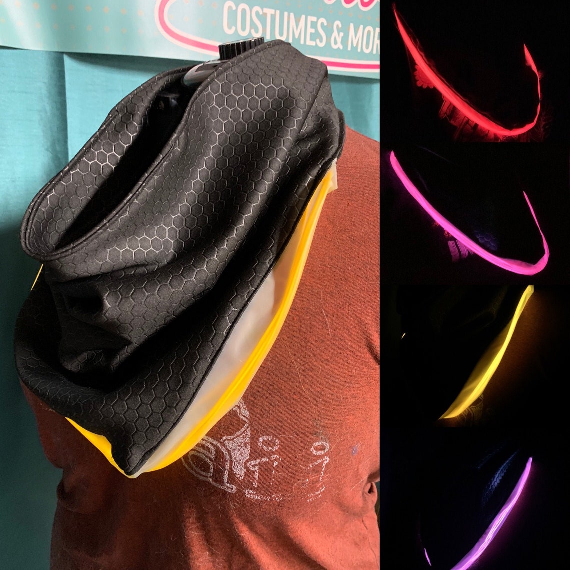 Cyberpunk Glowing Bandana Fursuit Bandana Hexagon Scuba - Etsy