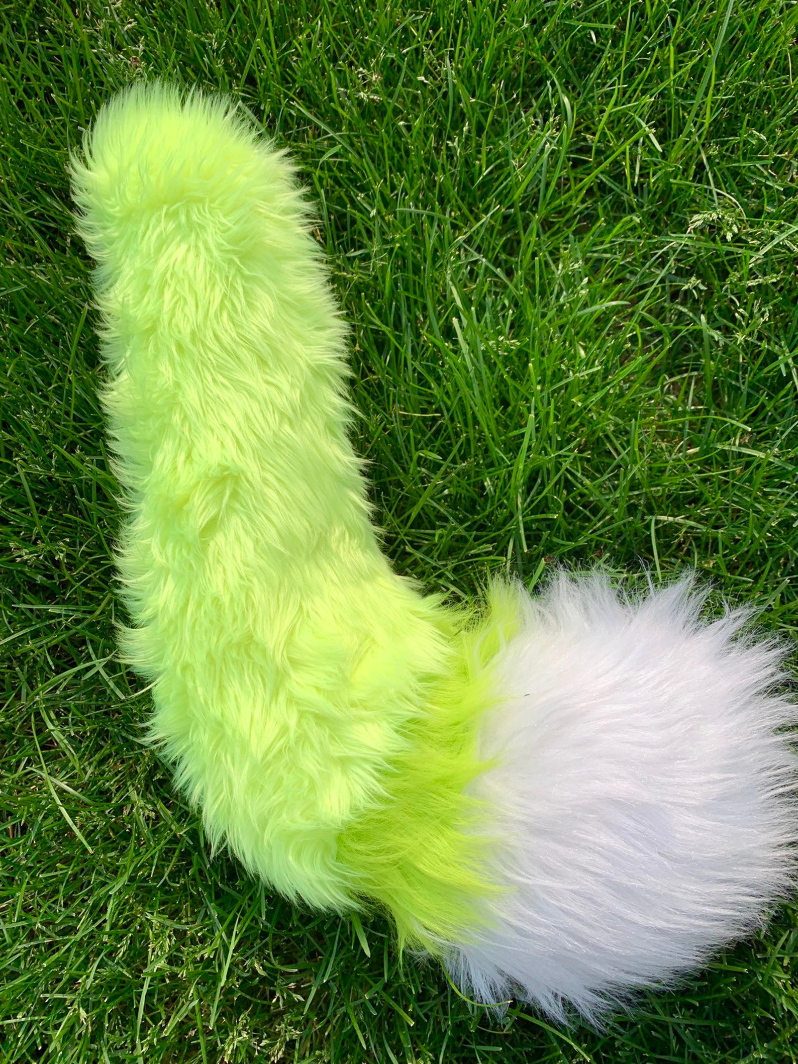 Honeydew Yellow and Lime Green Fursuit Fox Tail for Cosplay | Etsy