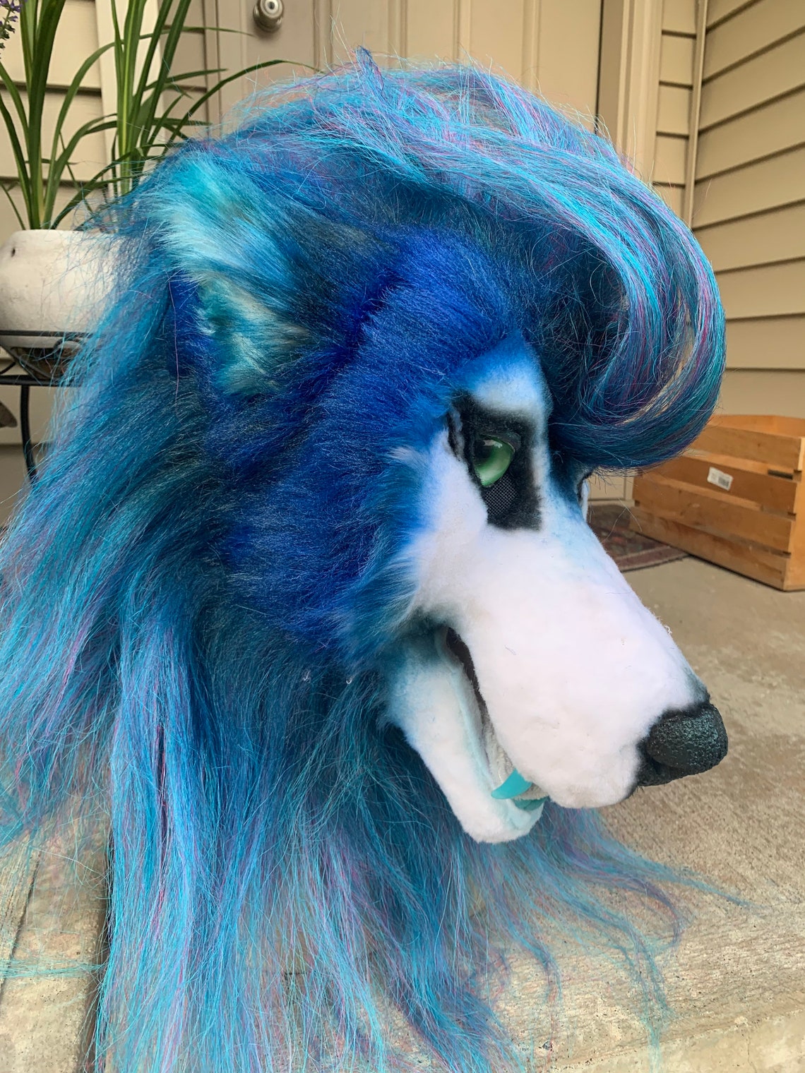 Blue Maned Wolf Fursuit Partial with Custom Fursuit Tail and | Etsy