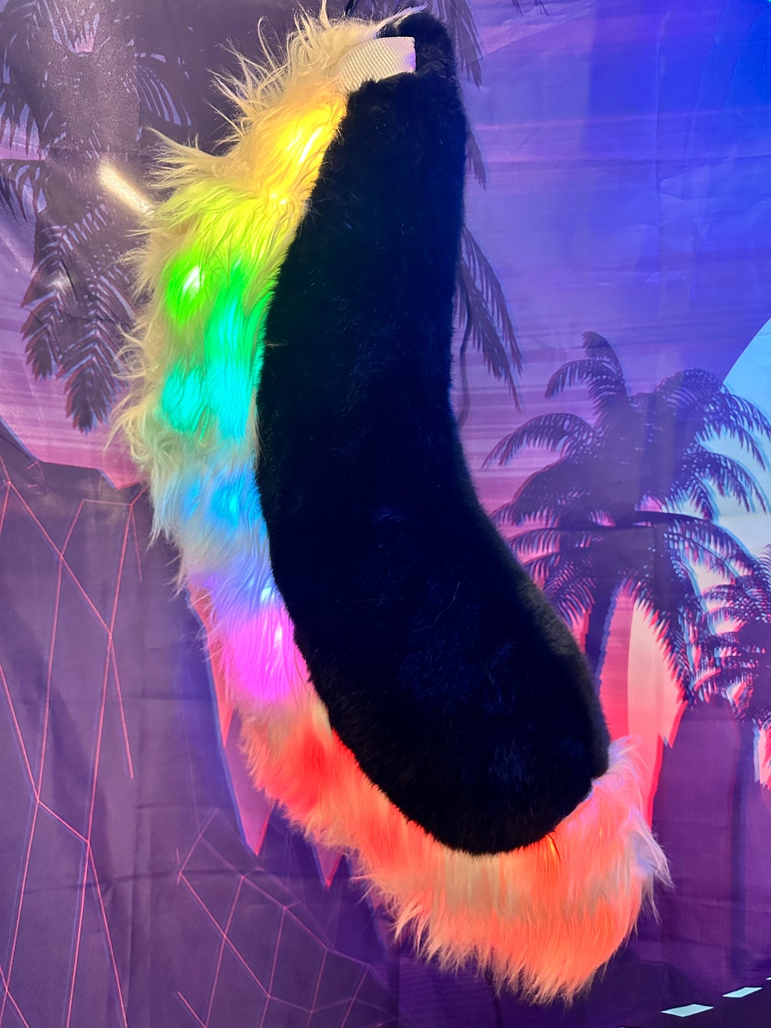 Black and Ivory White Canine Fursuit Tail, Premade and Ready to Ship ...