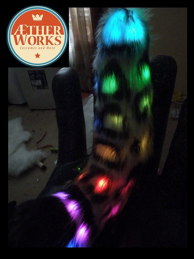 Custom Glowing Leopard Fursuit Tail: Programmable Pixel Leds, 36 Inch ...