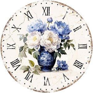 12 Printable Clock Faces - 8", 6", 4" Floral Watercolor Garden Art ...