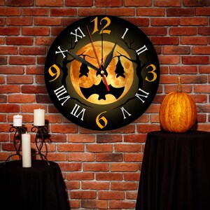 5 Halloween Moon Clock Face - Ø15",12",10",8",4" Digital Printable ...