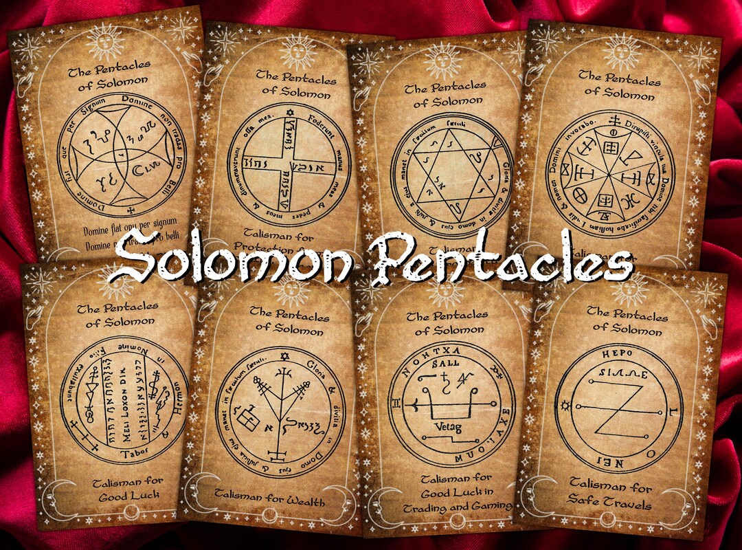 King Solomon Pentacles Digital ATC Card - 8 Printable Occult Art ...