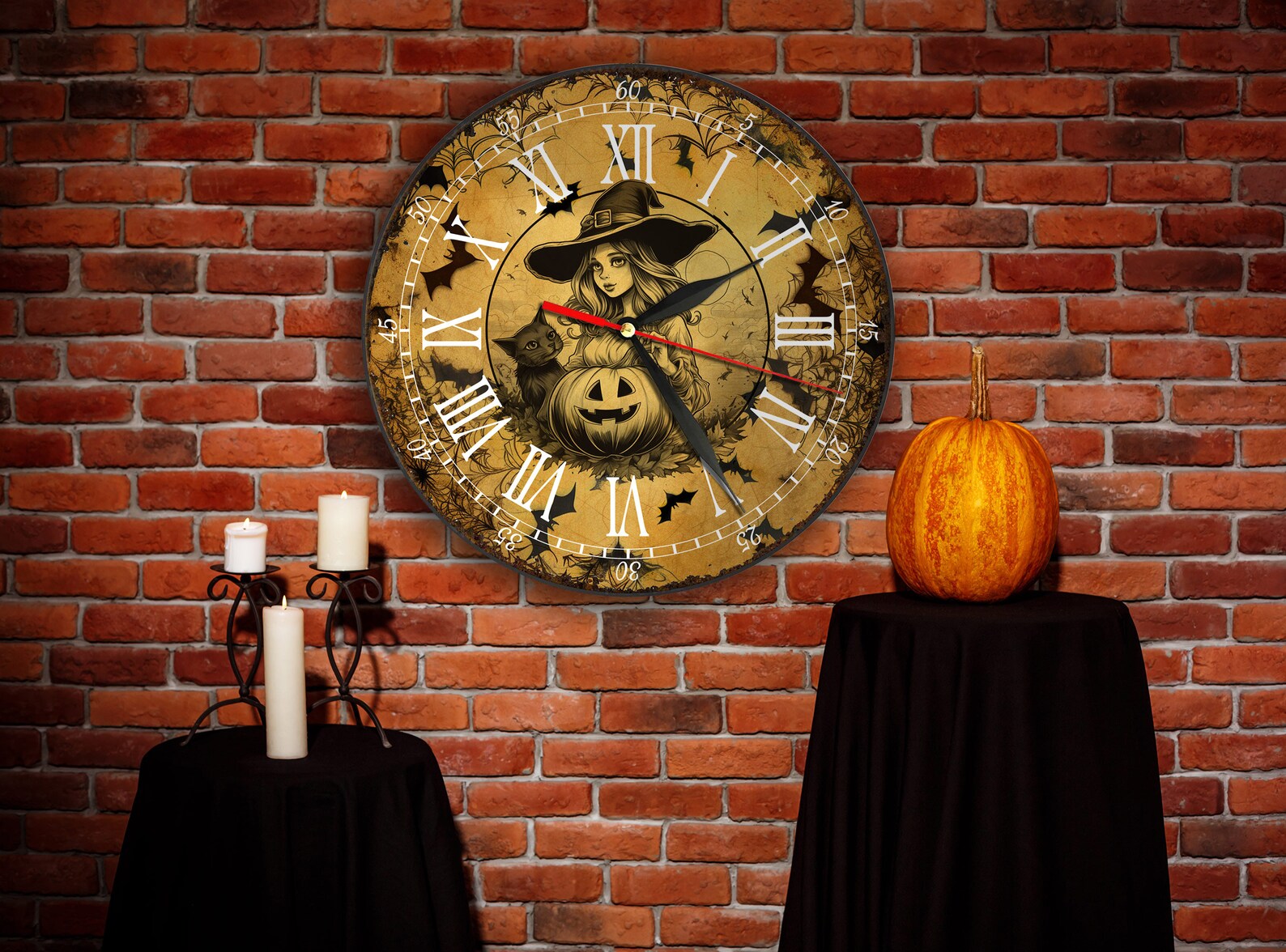 5 Halloween Clock Faces PNG 15 12 10 - Etsy