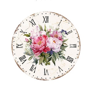 12 Printable Clock Faces - 8", 6", 4" Floral Watercolor Garden Art ...